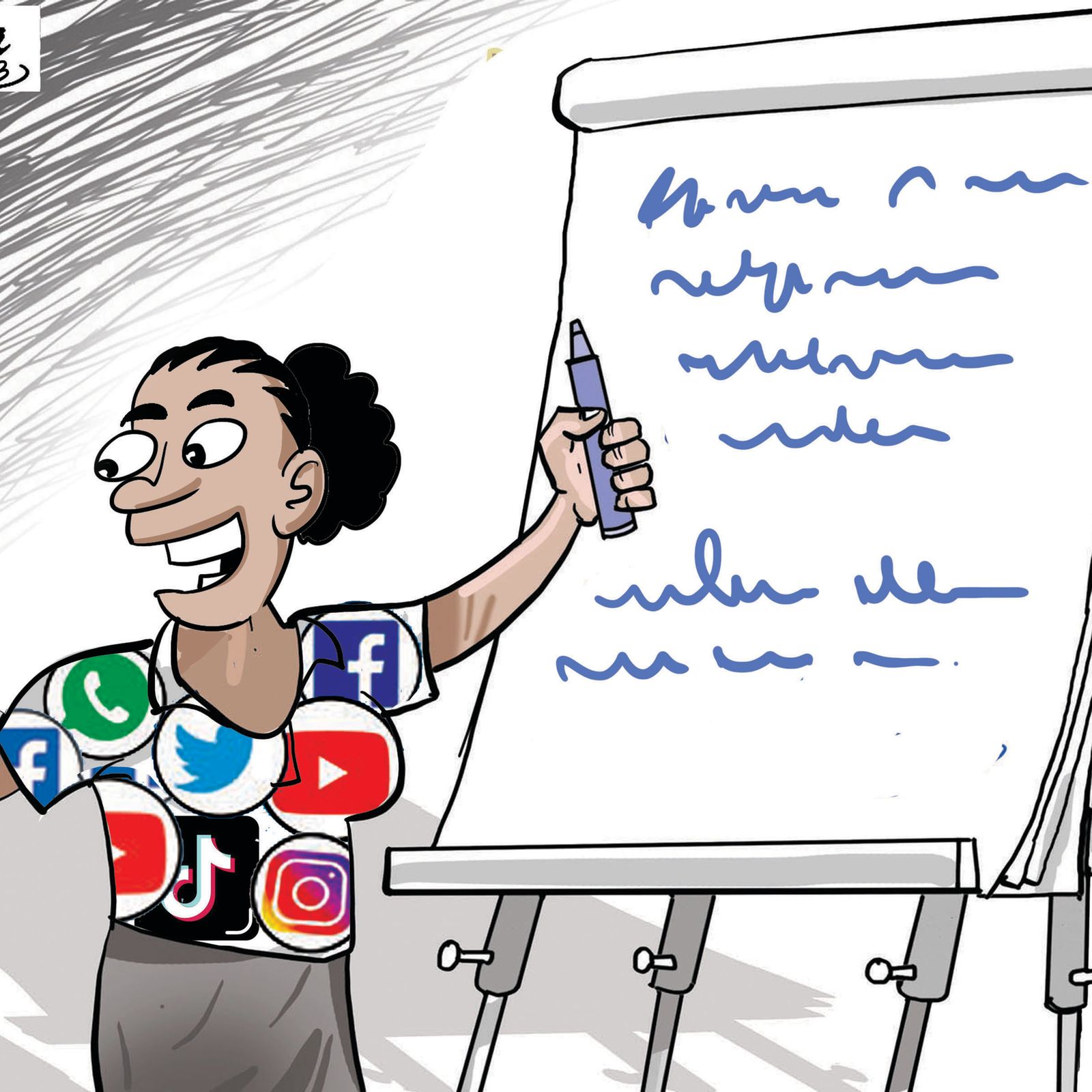 Student Giving A Presentation Cartoon