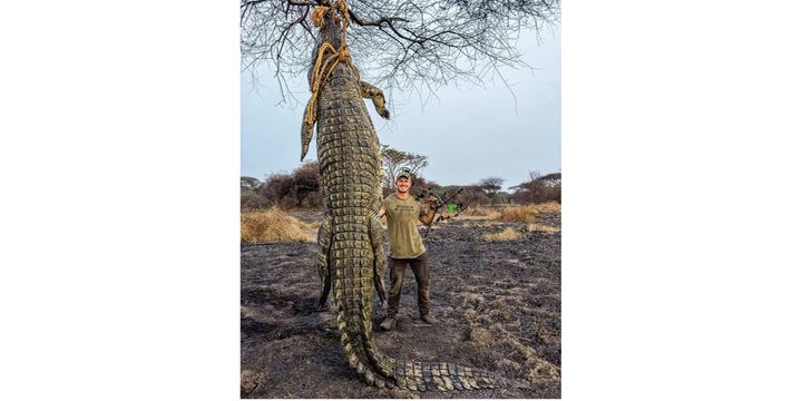 American couple claim of World Record crocodile kill in Tanzania sparks ...
