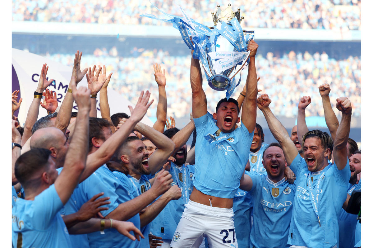 Manchester City celebrate unprecedented fourth successive league title ...