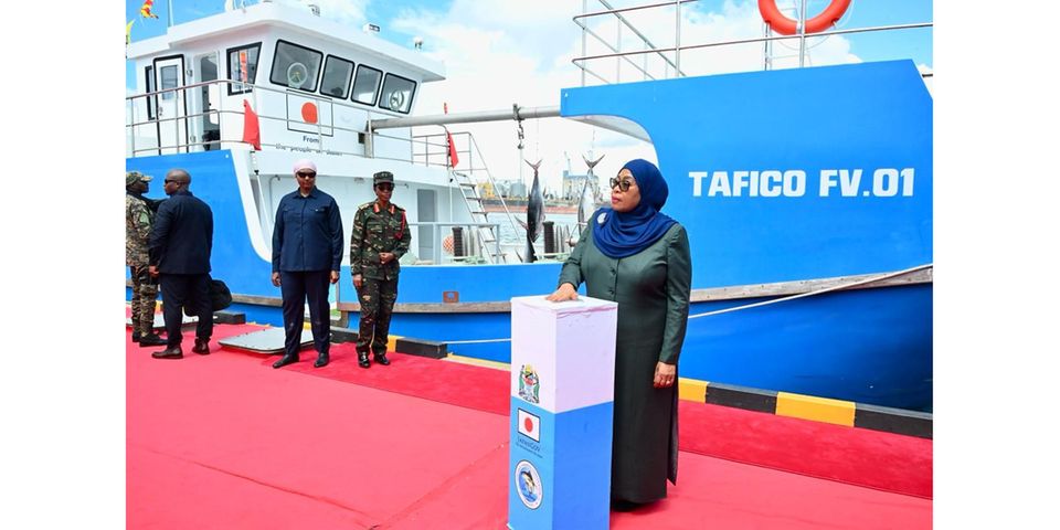 Samia launches Tanzania’s first deep-sea fishing vessel, vows to revive ...